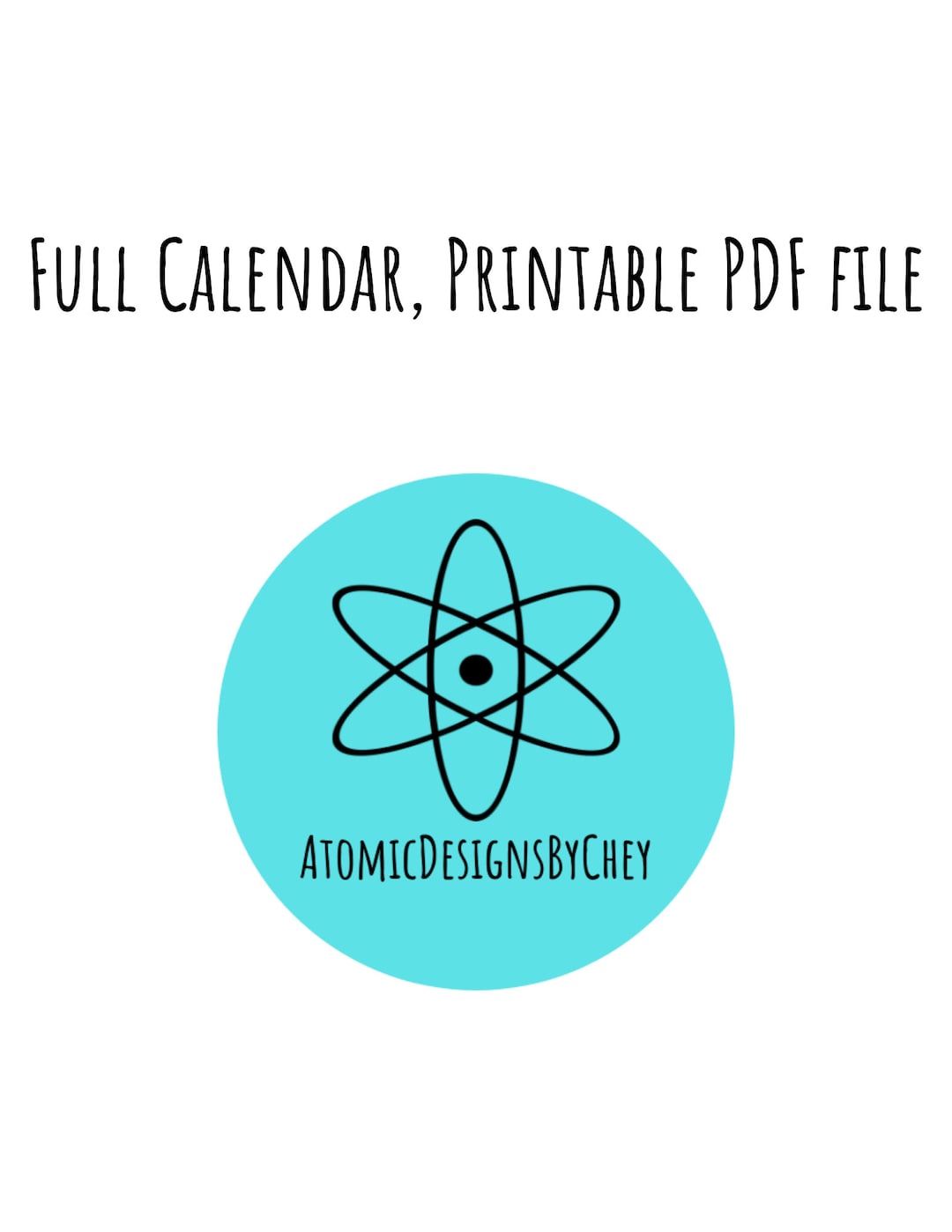 Themed Calendar, Printable, PDF File - Etsy
