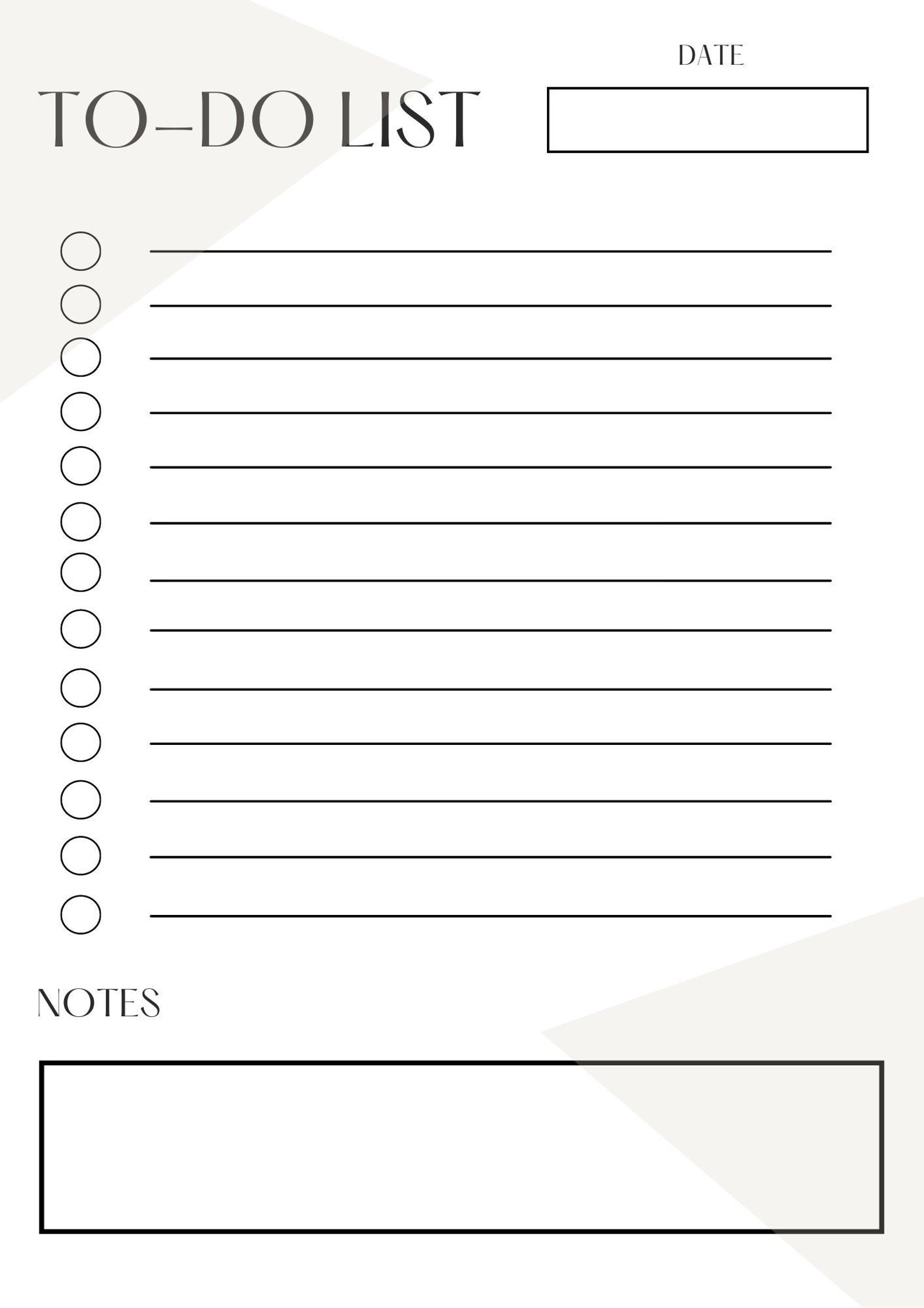 Minimalist To-do List Template - Etsy