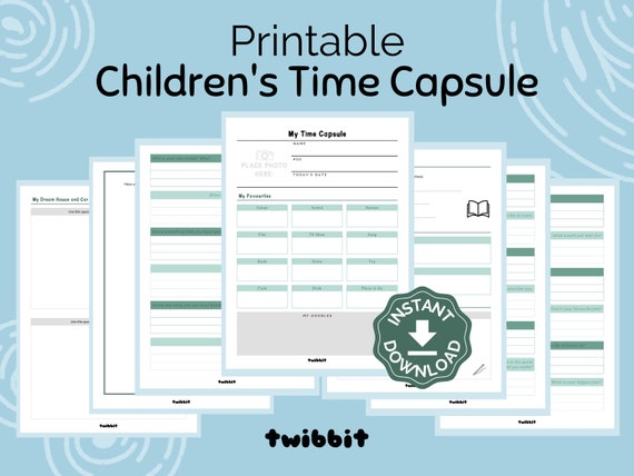 Childrens Time Capsule Digital Printable Worksheet PDF | Etsy