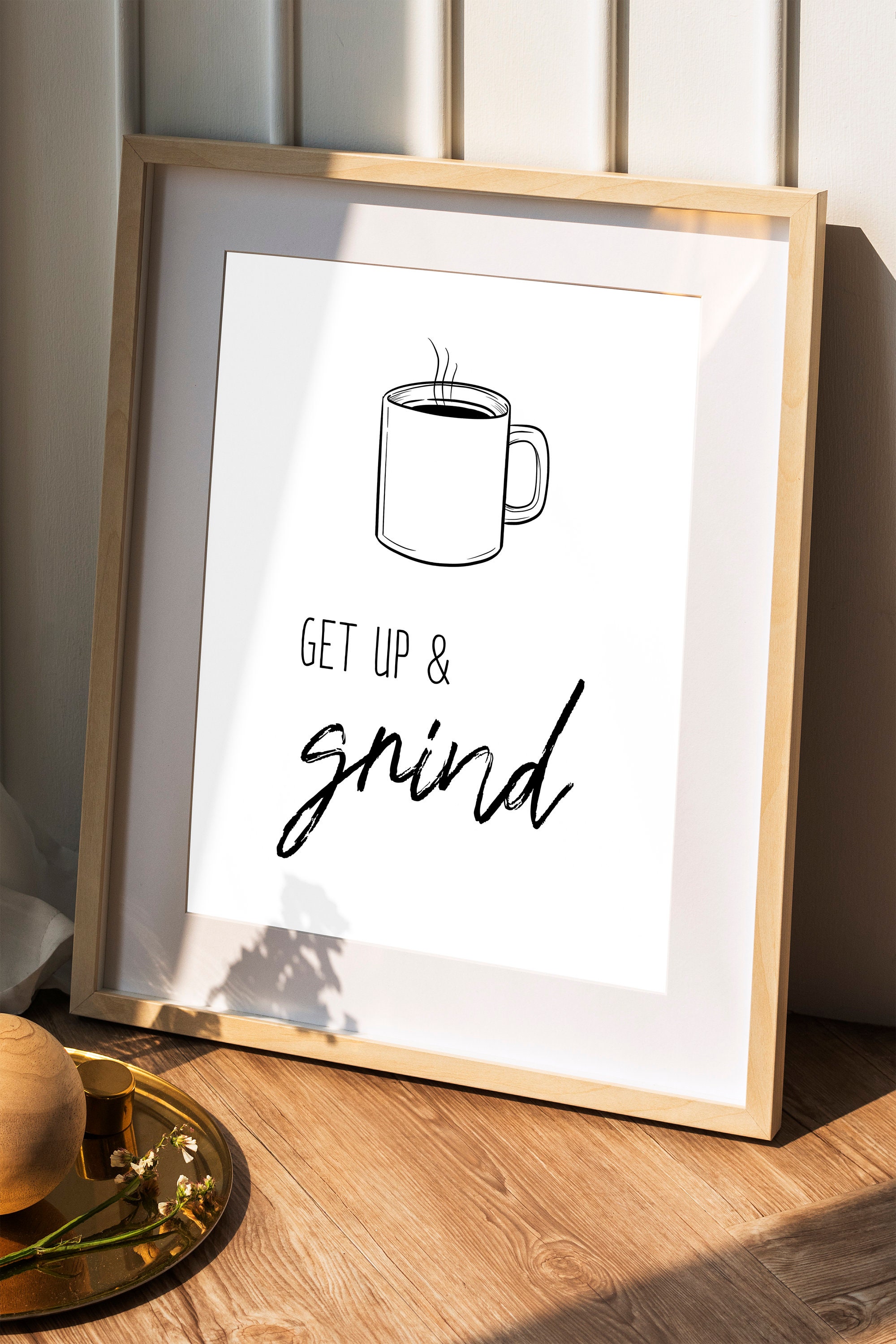 Get up and Grind Printable Wall Art, Typography Printable, Print Sign ...
