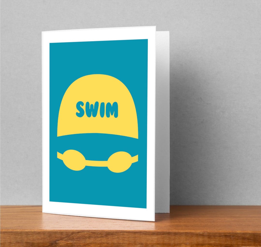 Swim Greeting Card Swimmer Art Print Swimming Sport Card Swimmers Gift ...