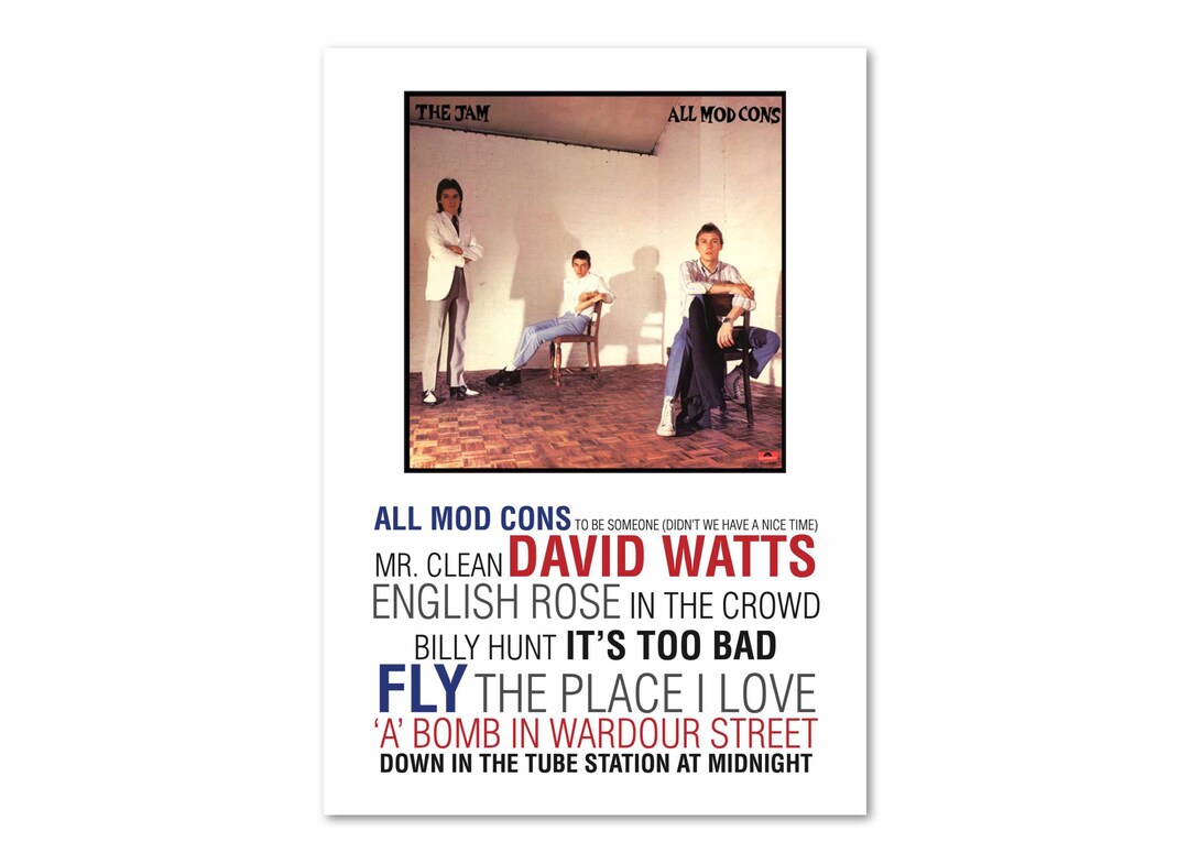 THE JAM - All Mod Cons Art Print | A4 Mini Poster | Album Cover With ...