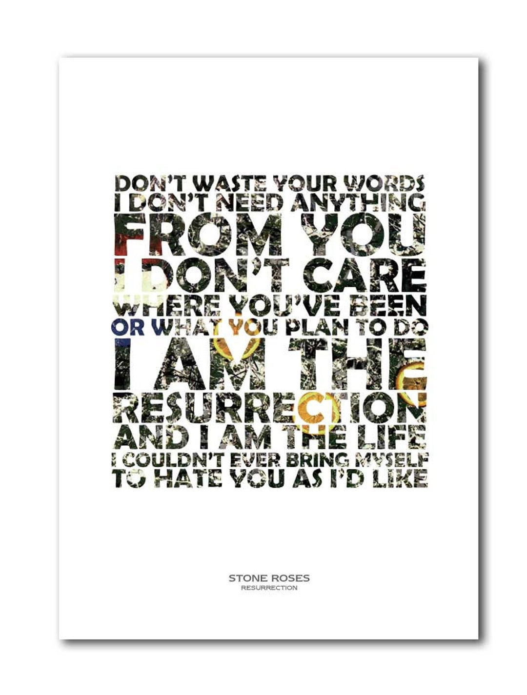 Stone Roses I Am the Resurrection A4 Unframed Art Print Poster With ...