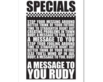 A Message to You Rudy Greeting Card | Music Print | Band Lyrics Art ...