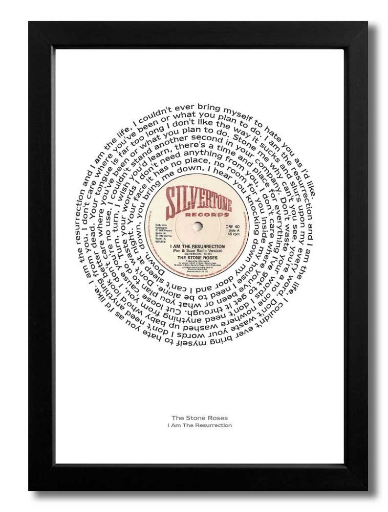 Stone Roses I Am the Resurrection A4 Vinyl Unframed Art Print - Etsy UK