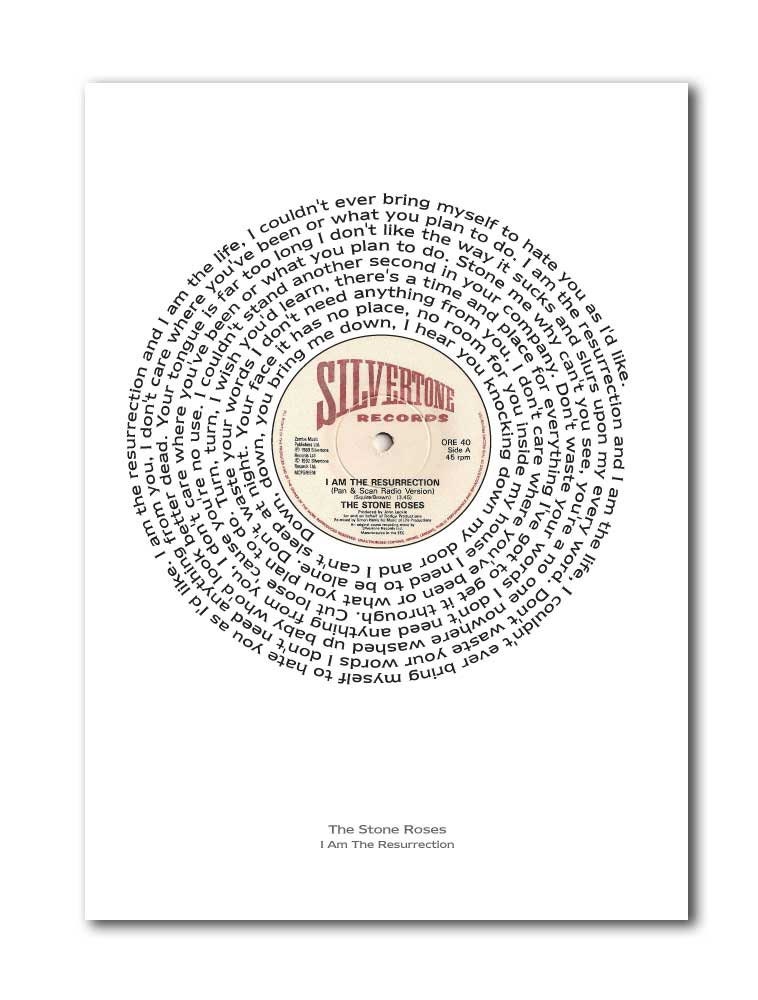 Stone Roses I Am the Resurrection A4 Vinyl Unframed Art Print - Etsy UK