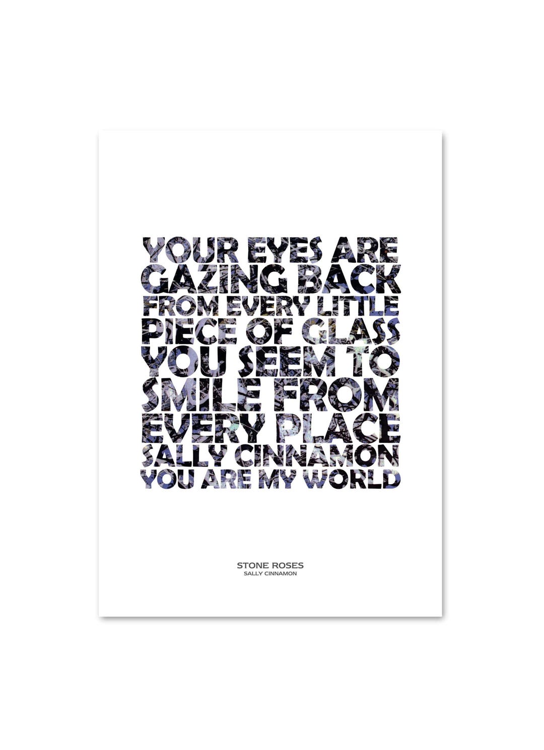 Stone Roses Sally Cinnamon Art Print Poster With Lyrics Song Words Home ...