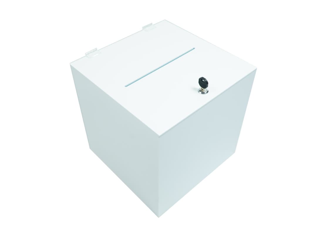 Spendenbox aus Acryl mit Schloss Weiß - Etsy Österreich