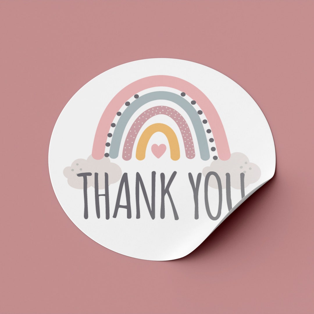 Rainbow Thank You Sticker Sheets for Shipping Packages and - Etsy