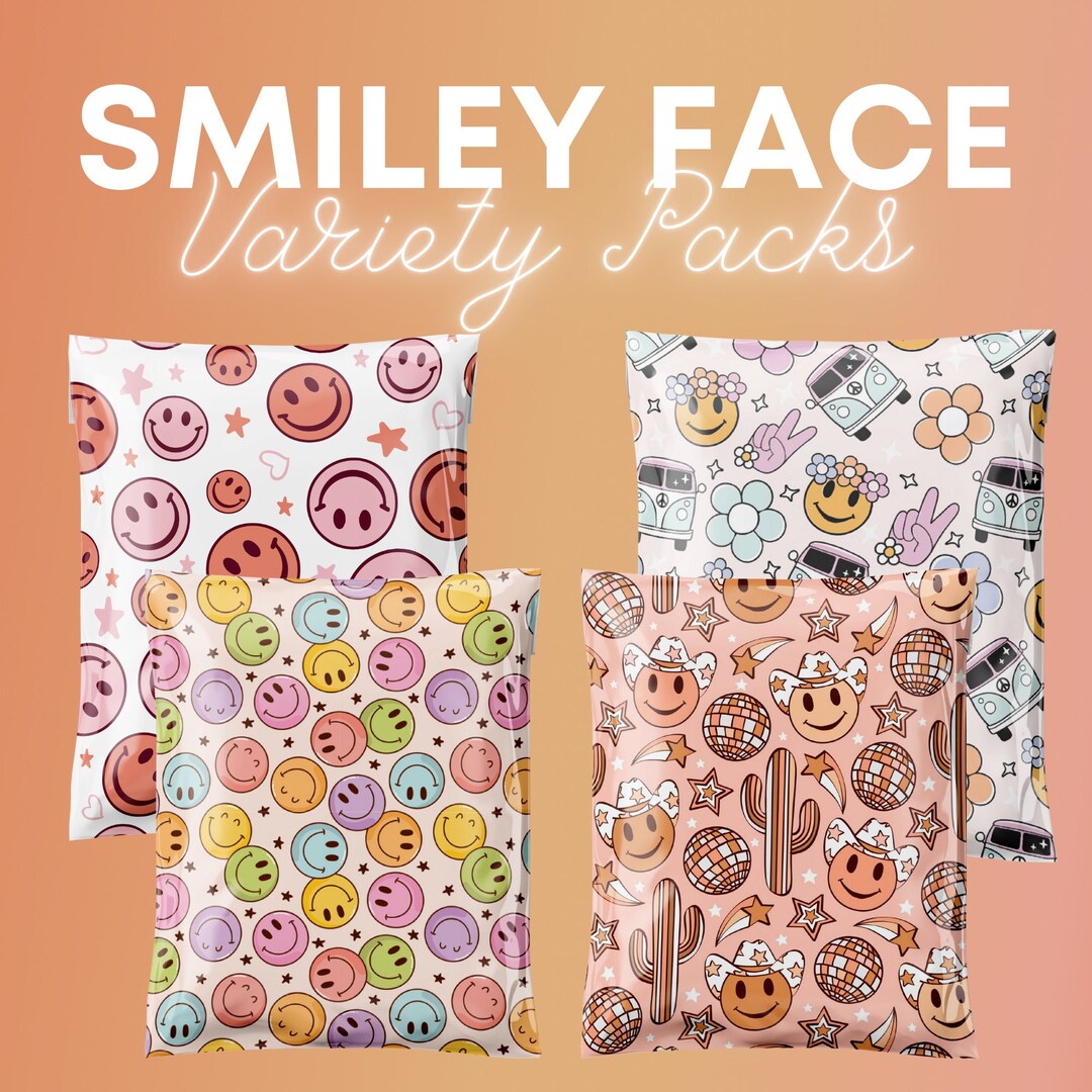 Smiley Face Variety Pack 10x13 Poly Mailer Shipping Bags, Resellers ...