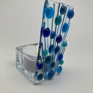 Handmade, Colourful, Fused Glass, Tea Light Candle Holder. Fused Glass ...