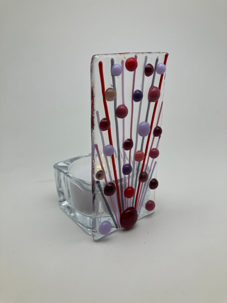 Handmade, Colourful, Fused Glass, Tea Light Candle Holder. Fused Glass ...
