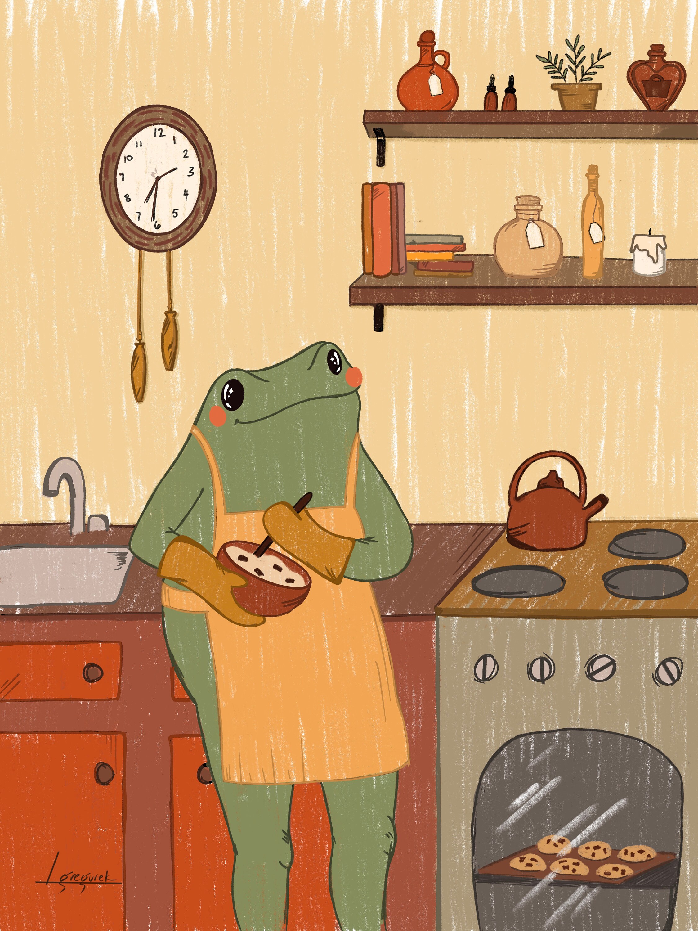 Cottagecore Kitchen Frog Print Funky Room Decor Spooky Frogs - Etsy