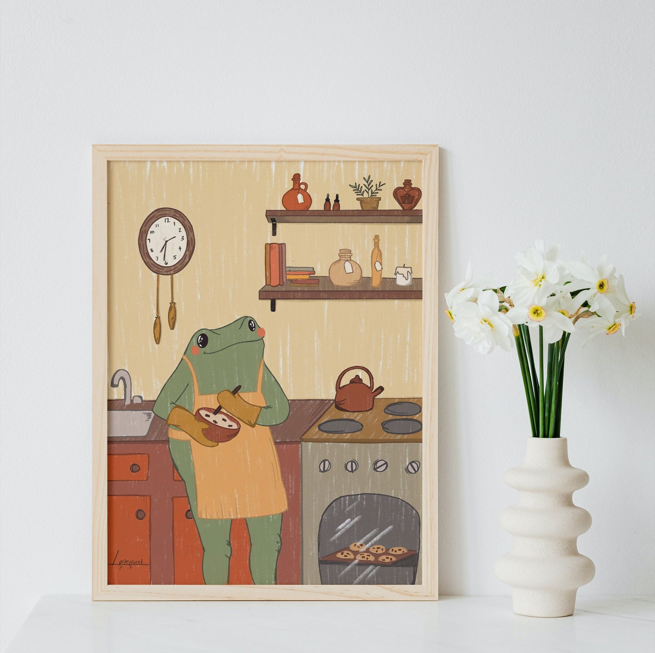 Cottagecore Kitchen Frog Print | Funky Room Decor | Spooky Frogs - Etsy