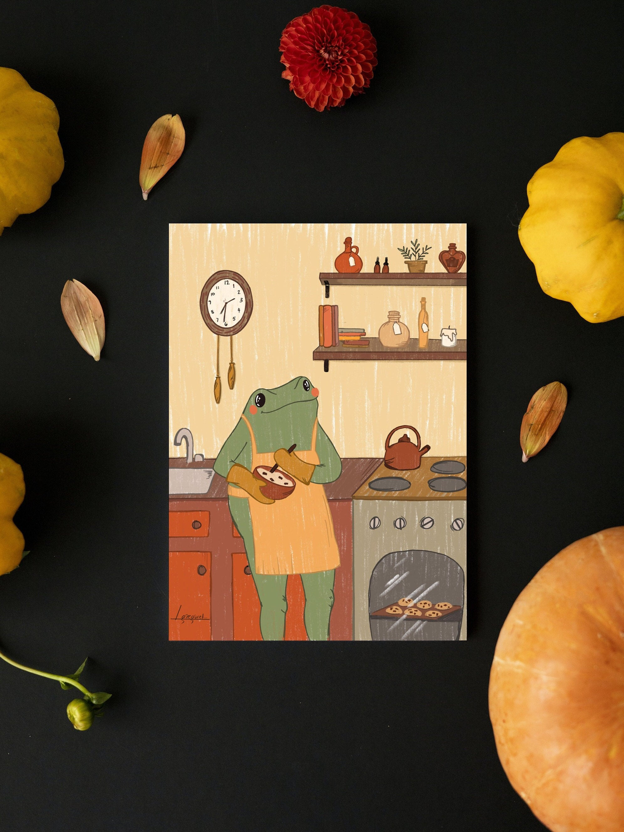 Cottagecore Kitchen Frog Print | Funky Room Decor | Spooky Frogs - Etsy