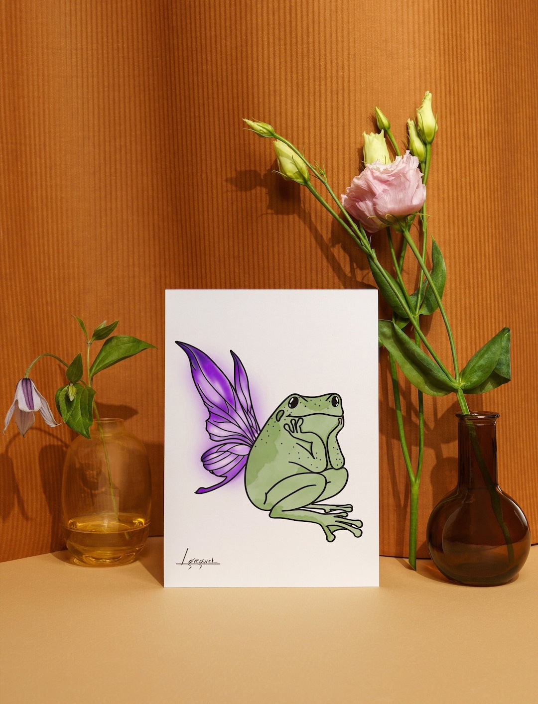 Fairy Wings Frog | Ace Flag | Watercolor Art | Funky Room Decor | Pride ...