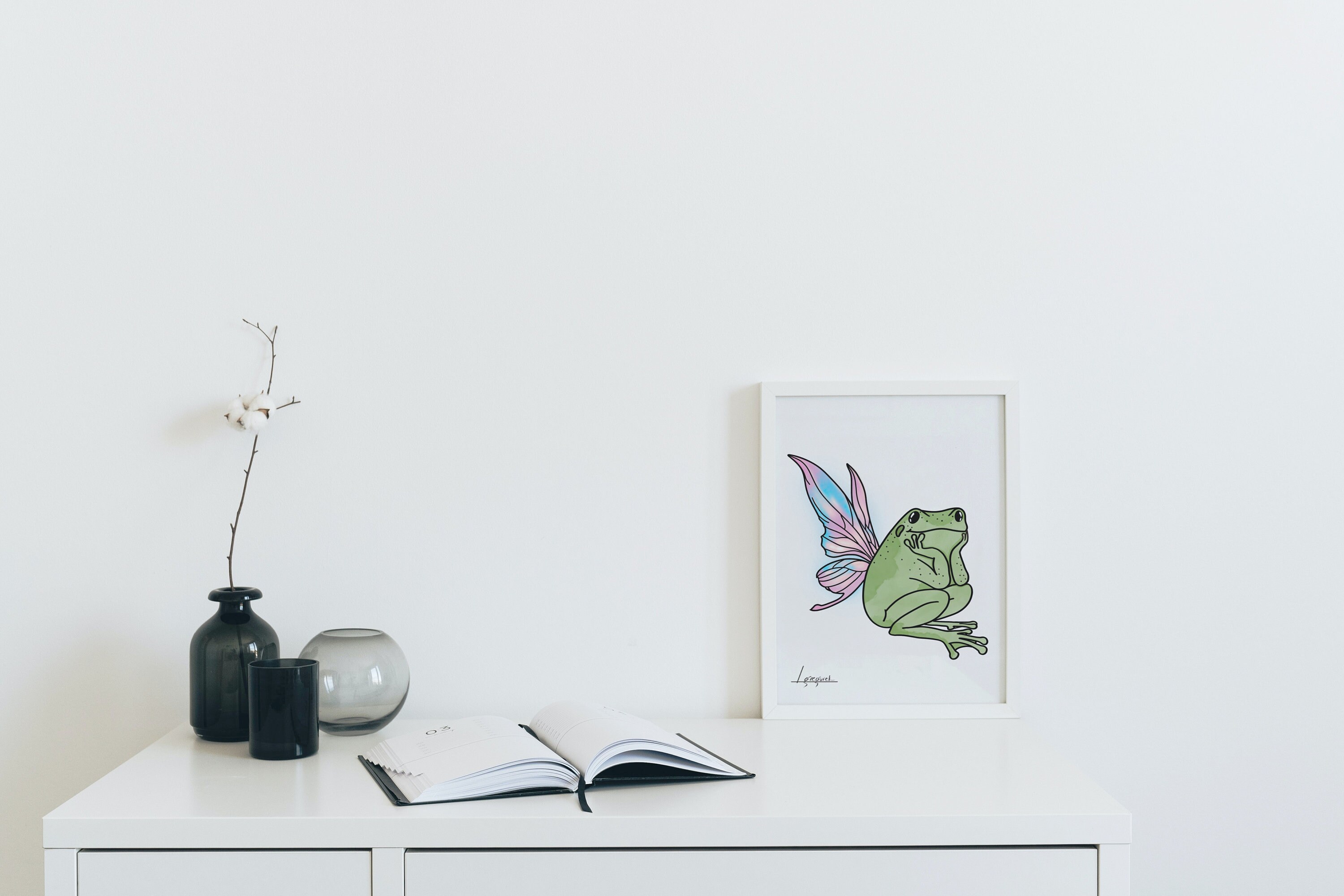 Fairy Wings Frog | Trans Flag | Watercolor Art | Funky Room Decor ...