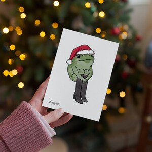 Happy Holidays Funky Frogs Card Set | Watercolor Art | Christmas Frogs ...