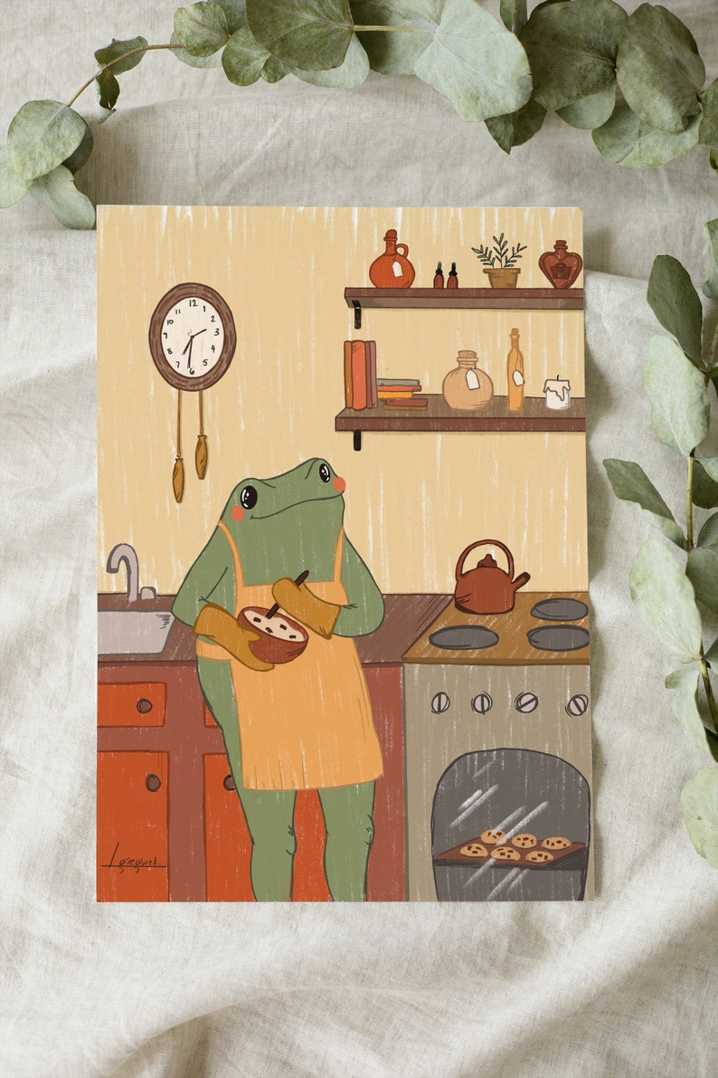 Cottagecore Kitchen Frog Print | Funky Room Decor | Spooky Frogs - Etsy
