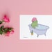 Bubble Bath Frog Print Watercolor Art Funky Room Decor - Etsy