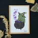 Witch Brewing Potion Frog Digital Download File Watercolor Art Funky ...