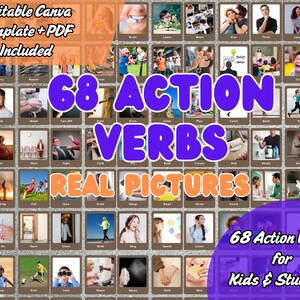 68 ACTION VERBS Flashcards | Common English Action Verbs Vocabulary ...