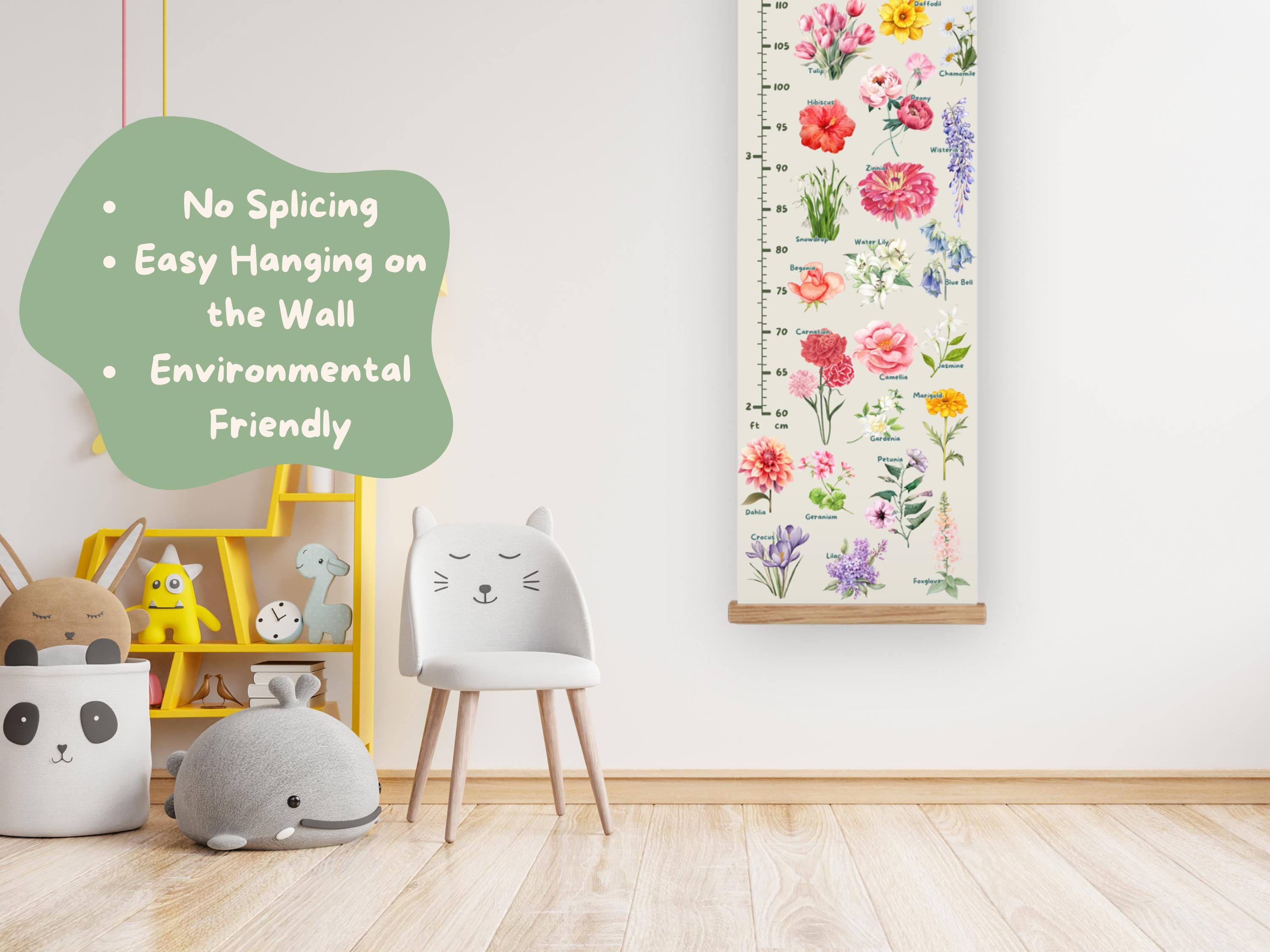 Wall Growth Chart for Girls Kids | Names of Flowers | Nursery ...