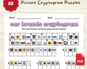 8 Summer Cryptogram | Printable PDF Word Puzzle Montessori Learning ...