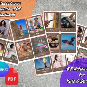 68 ACTION VERBS Flashcards | Common English Action Verbs Vocabulary ...