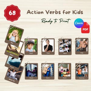 68 ACTION VERBS Flashcards | Common English Action Verbs Vocabulary ...