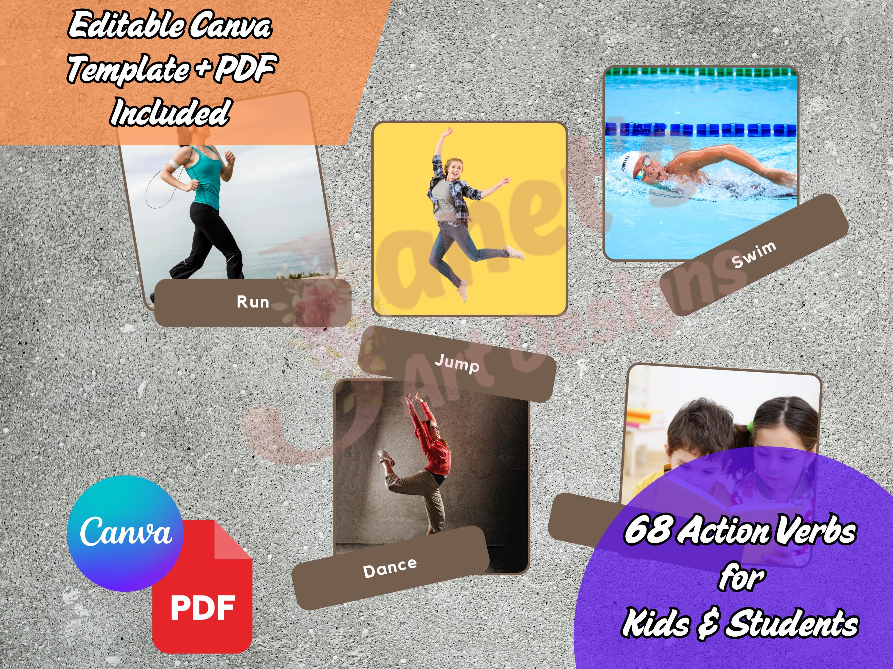 68 ACTION VERBS Flashcards | Common English Action Verbs Vocabulary ...