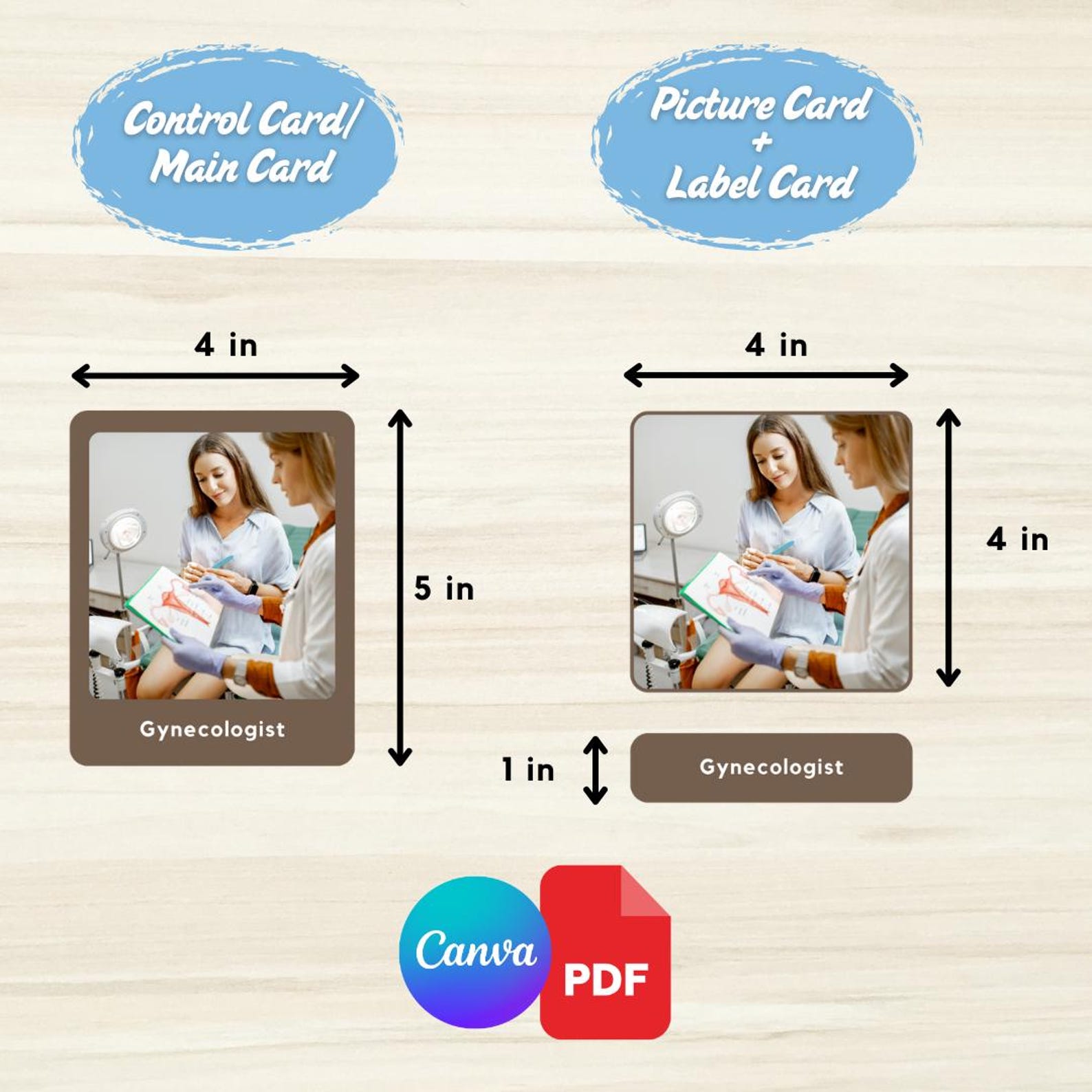 Doctors Flashcards: Montessori 3-part Cards for Kids (printable PDF ...
