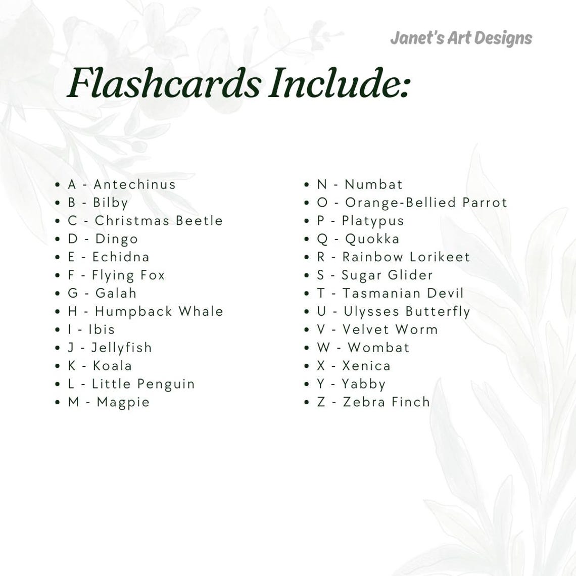 Australian Animals Alphabet Flashcards: Montessori 3-part Cards ...