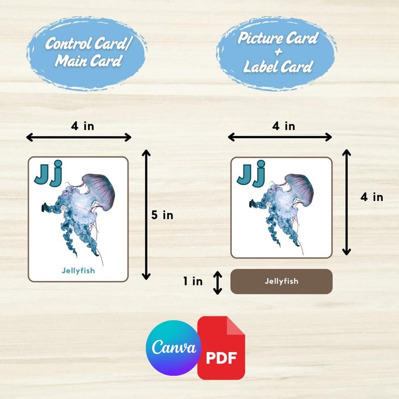 Alphabet Animals Flashcards: Montessori 3-part Cards (printable PDF ...