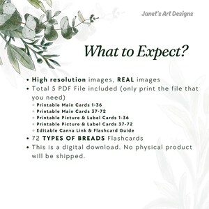 Breads Flashcards: Montessori 3-part Cards (printable PDF + Canva) - Etsy