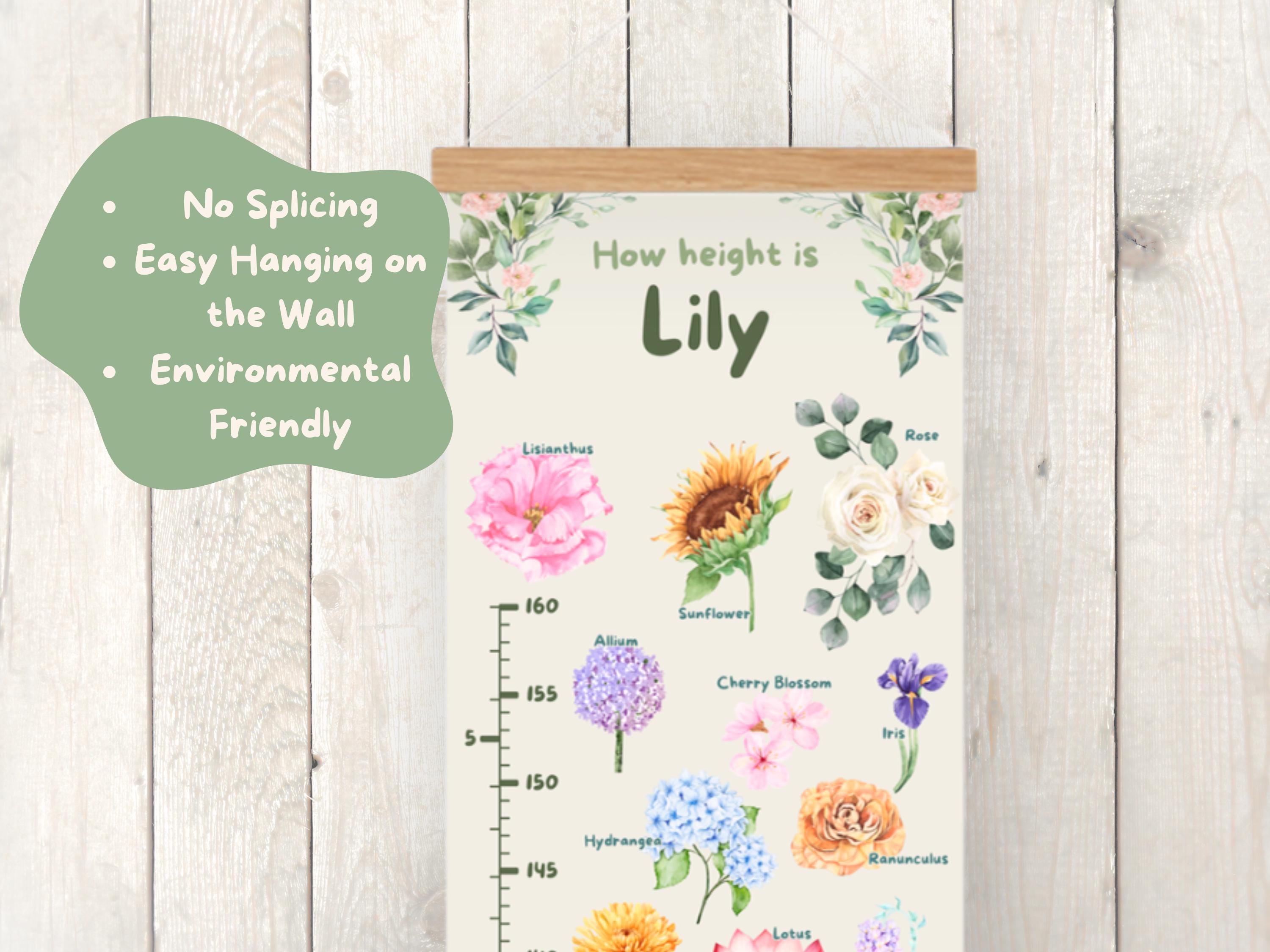 Wall Growth Chart for Girls Kids | Names of Flowers | Nursery ...
