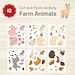 Farm Animals Cut and Paste Activity: 12 Printable Worksheets (digital ...