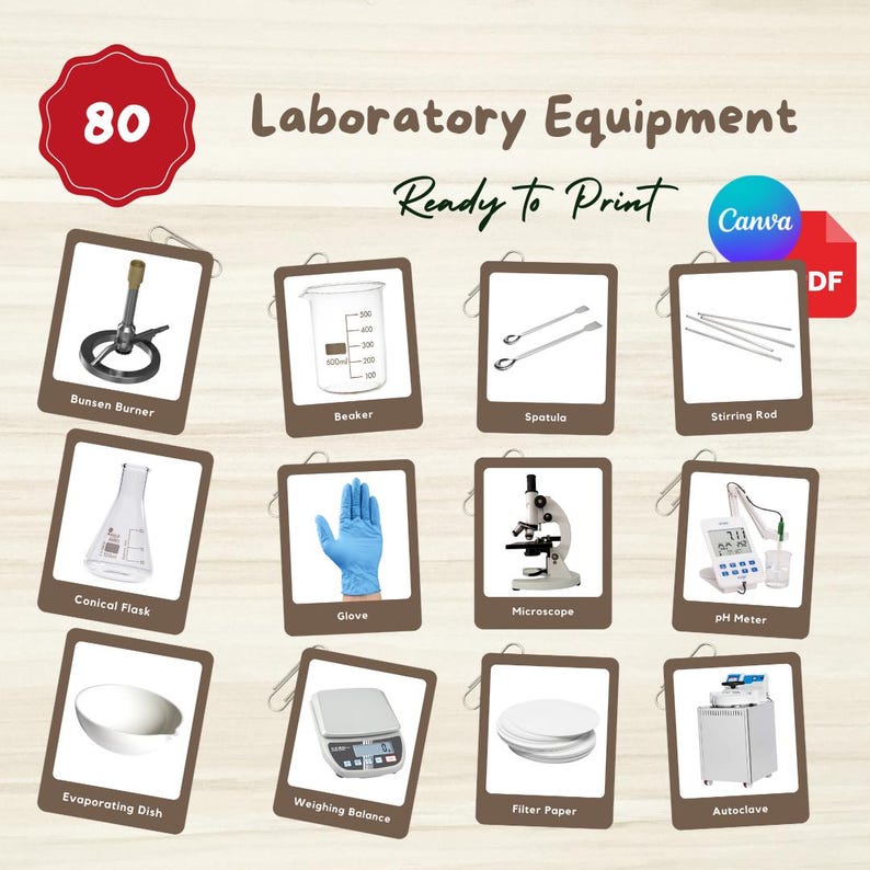 Laboratory Equipment Flashcards: Montessori 3-part Cards (printable PDF ...