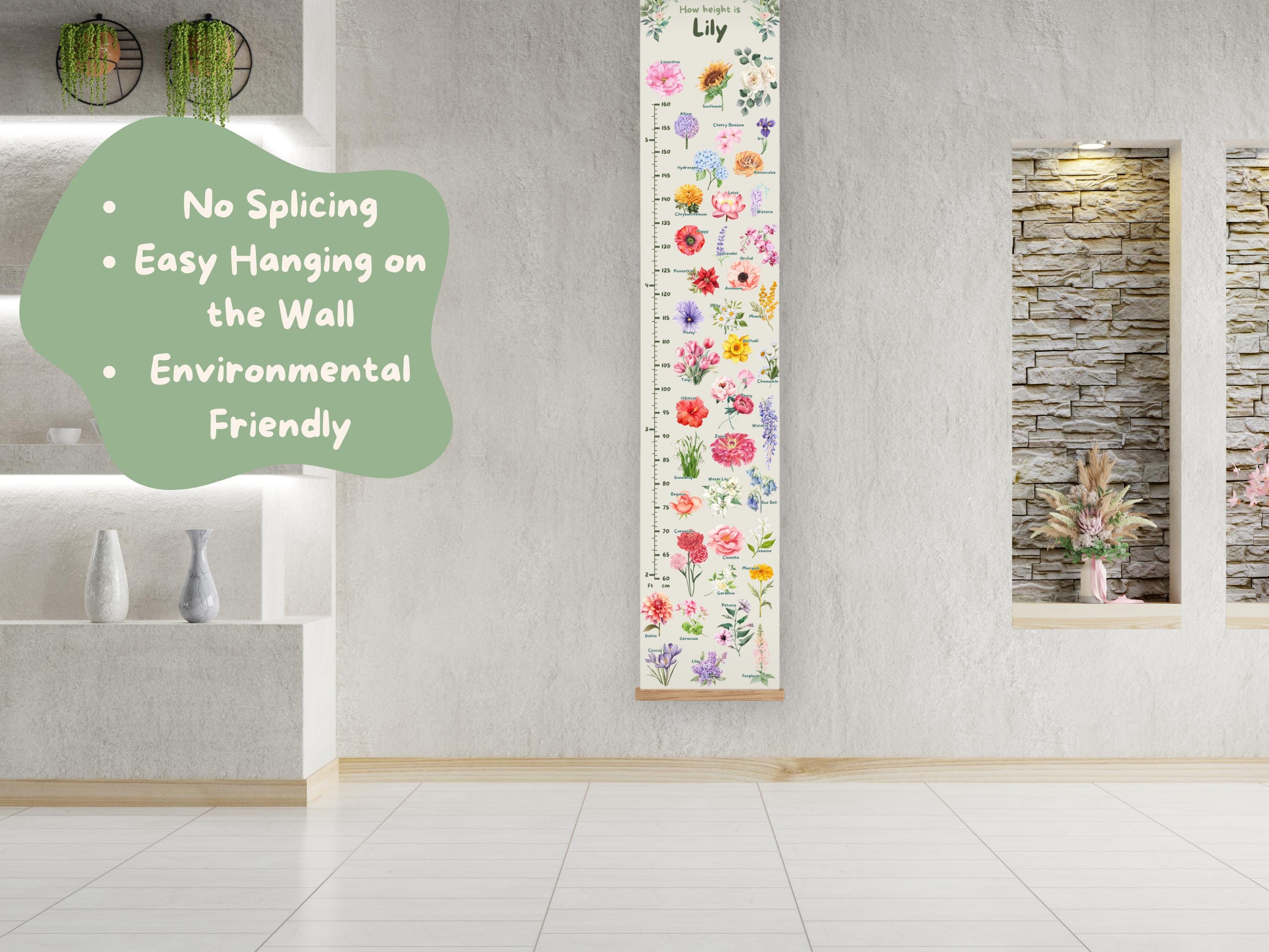 Wall Growth Chart for Girls Kids | Names of Flowers | Nursery ...
