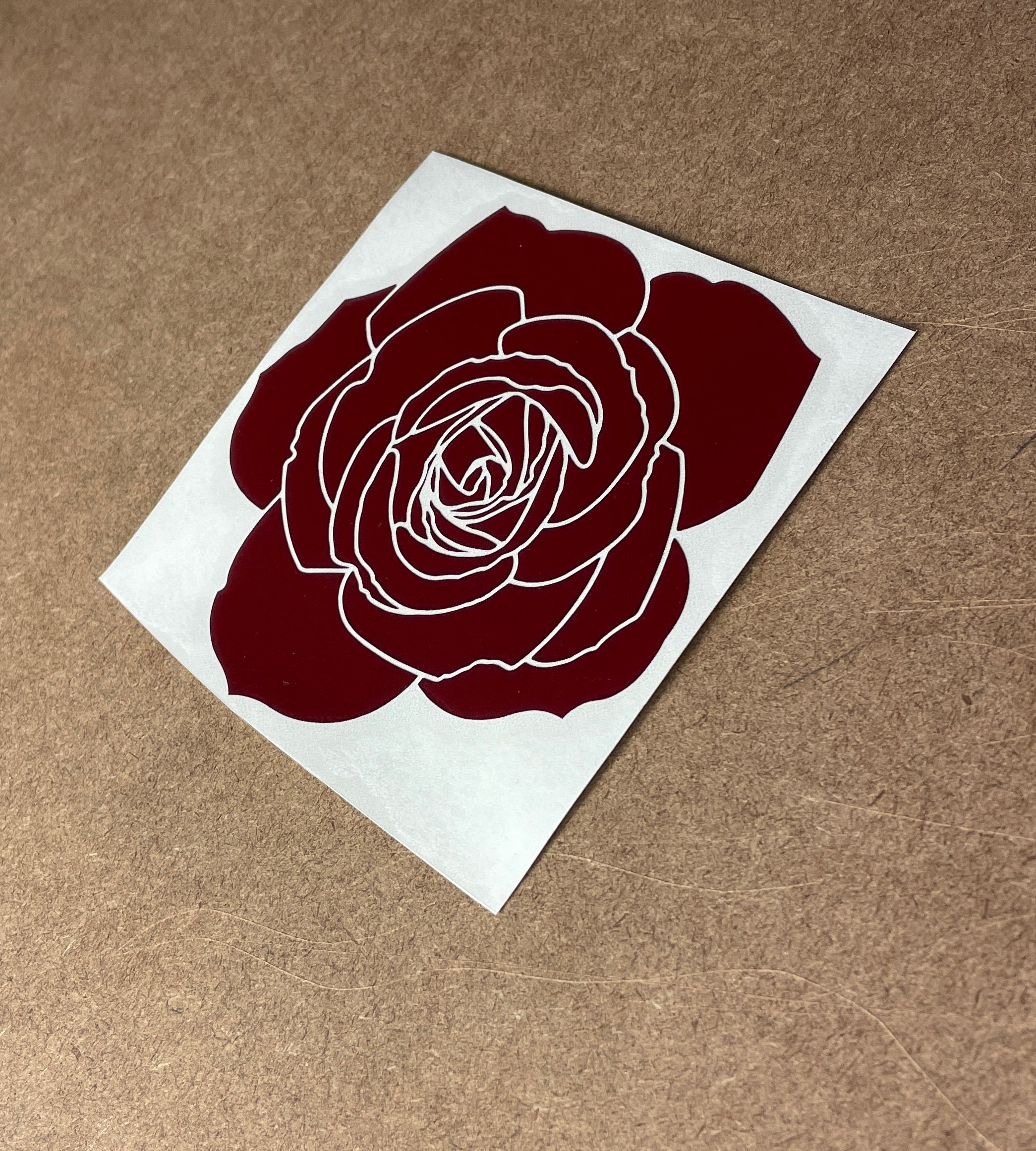 Rose Decal Sticker | Detailed Flower Decal | Multiple Vinyl Color ...