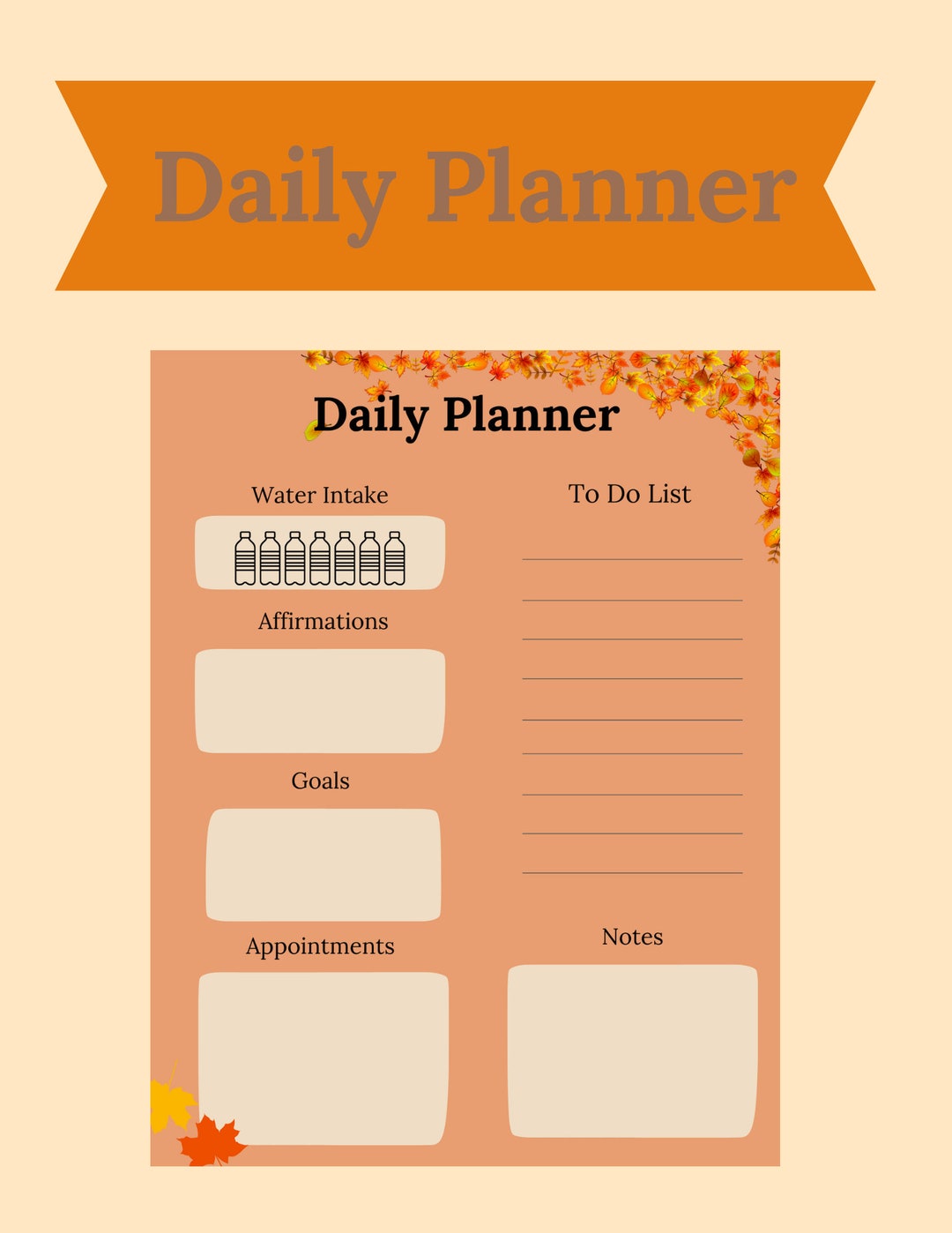 Fall Daily Planner - Etsy