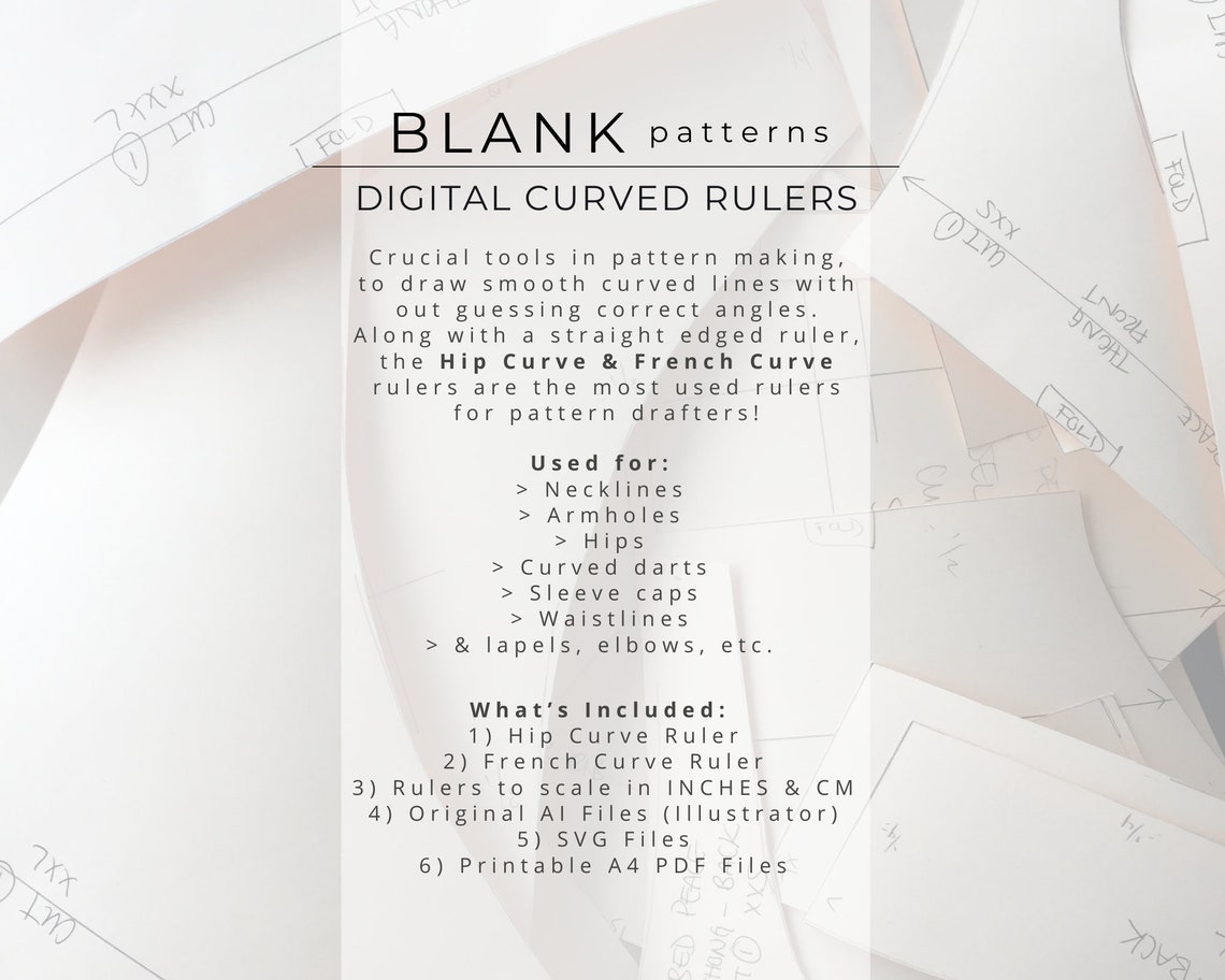 Pattern Making Rulers | French Curve Ruler | Hip Curve Ruler | Digital ...