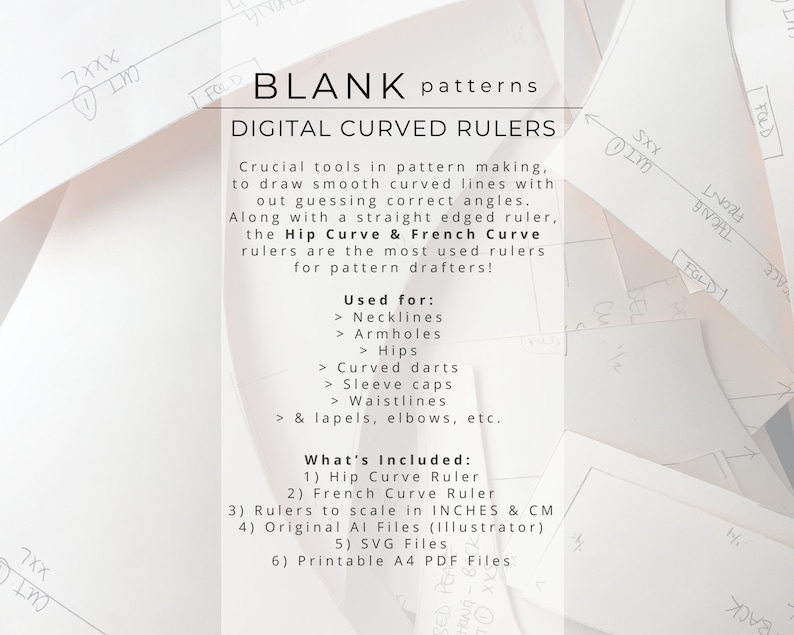 Pattern Making Rulers French Curve Ruler Hip Curve Ruler | Etsy