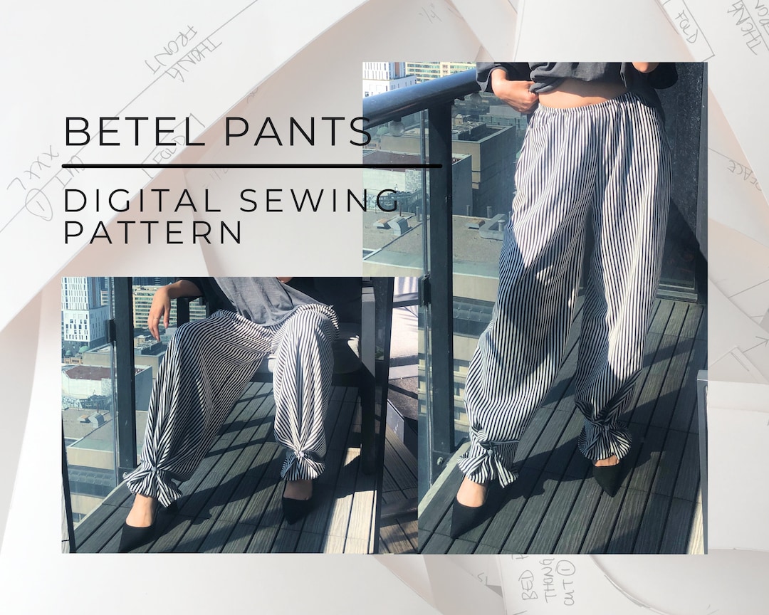Digital PDF Sewing Pattern | Pants | Wide Leg Pants | Lounge Pants ...