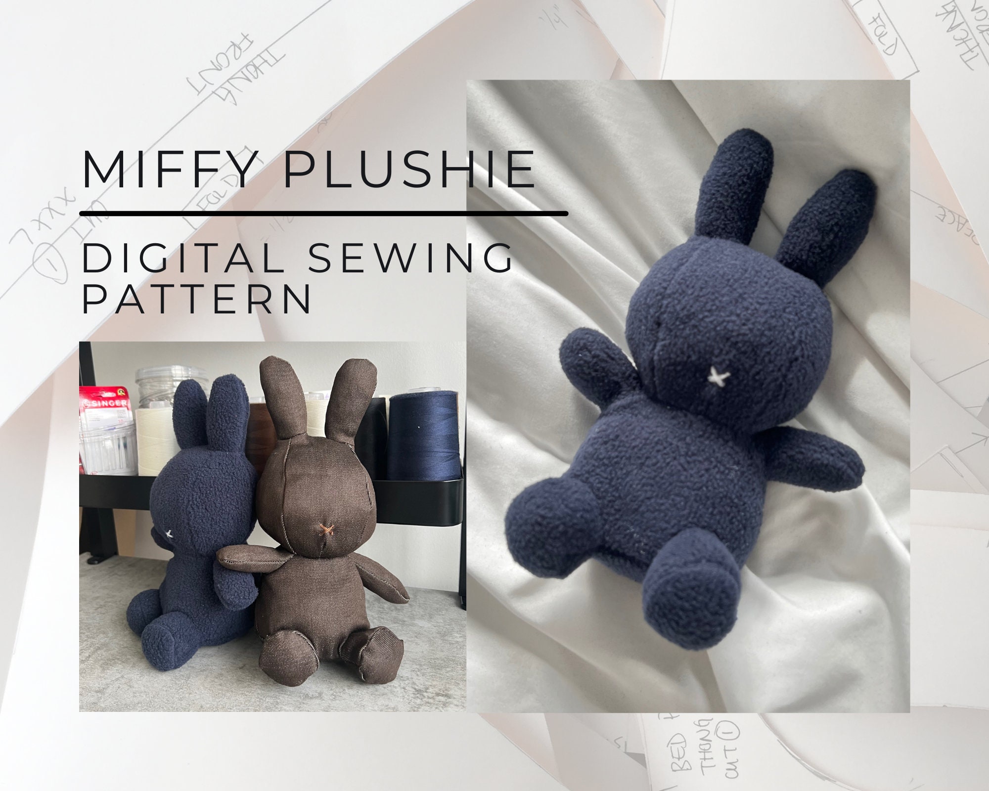 Miffy Plushie Digital PDF Sewing Pattern Miffy & Friends Handmade Miffy ...