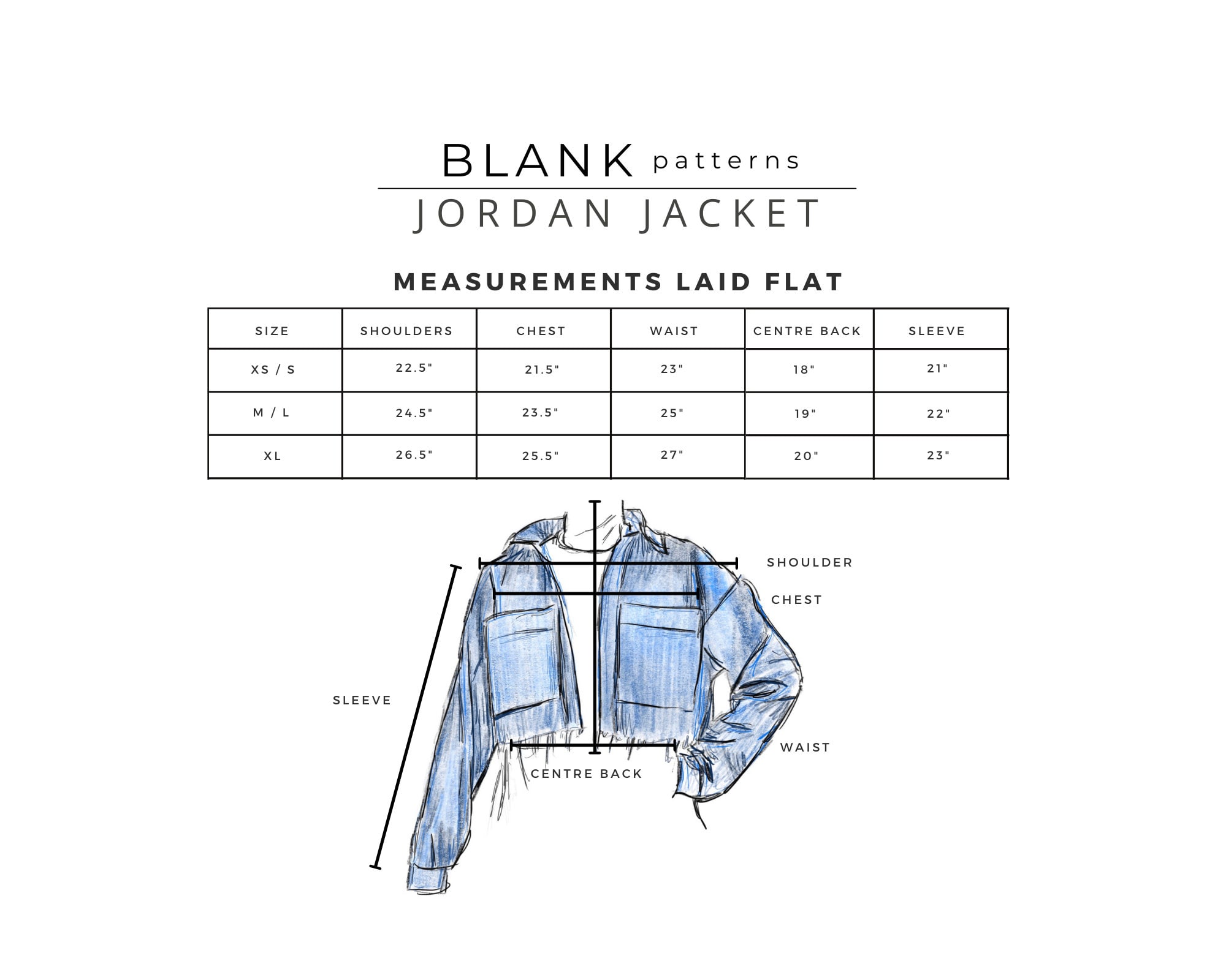 Digital PDF Sewing Pattern | Denim Jacket | Jean Jacket | Cropped ...