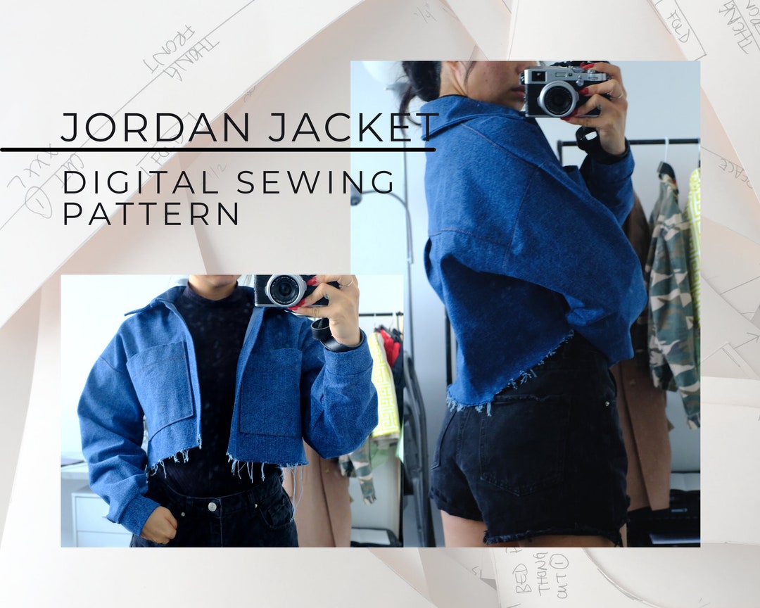 Digital PDF Sewing Pattern | Denim Jacket | Jean Jacket | Cropped ...