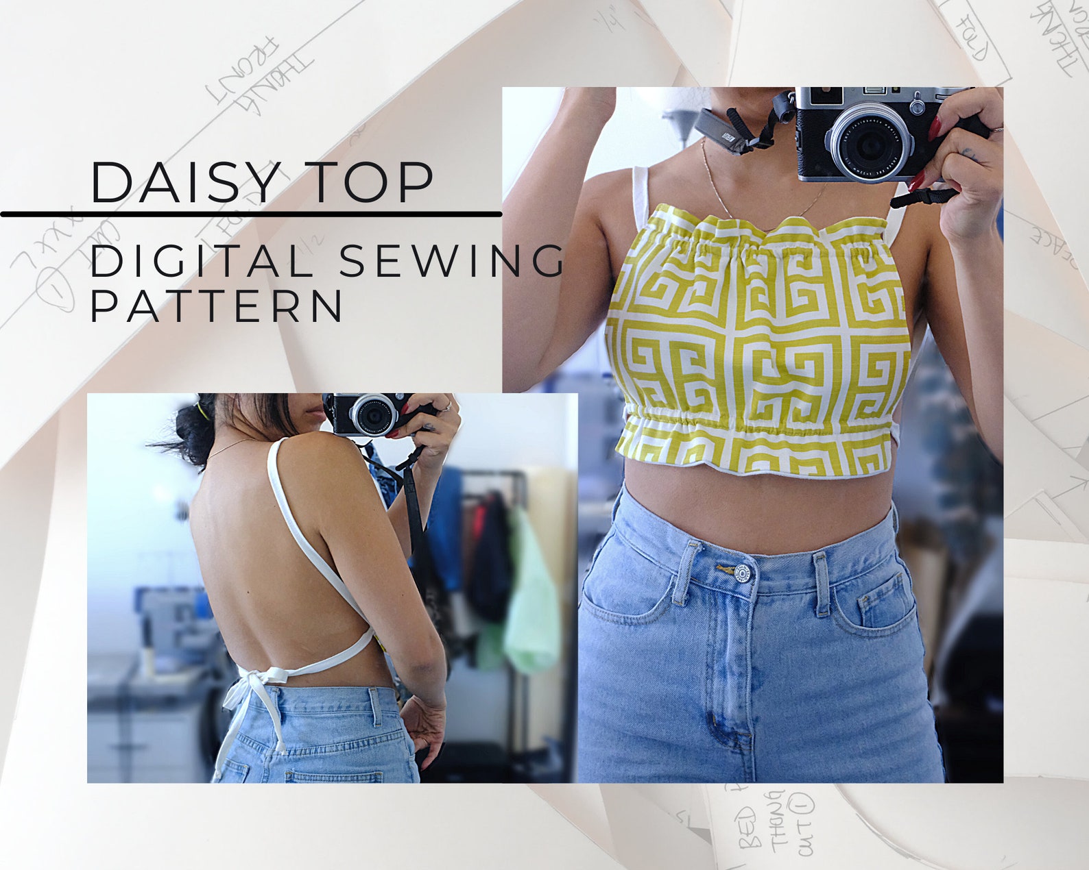 Digital PDF Sewing Pattern | Women's Summer Top | Crop Top Sewing ...