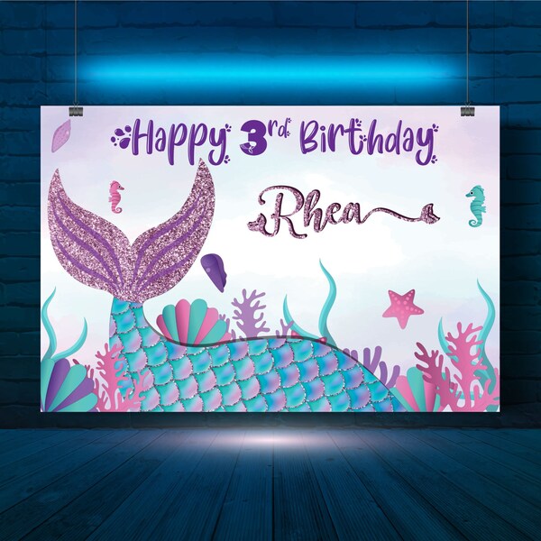 Mermaid Party Backdrop - Etsy