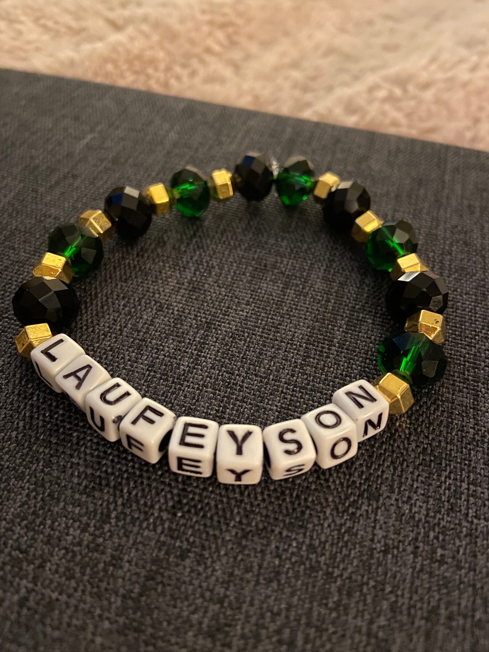 Laufeyson Loki Bracelet Loki Marvel Stretch Jewelry Green Gold | Etsy